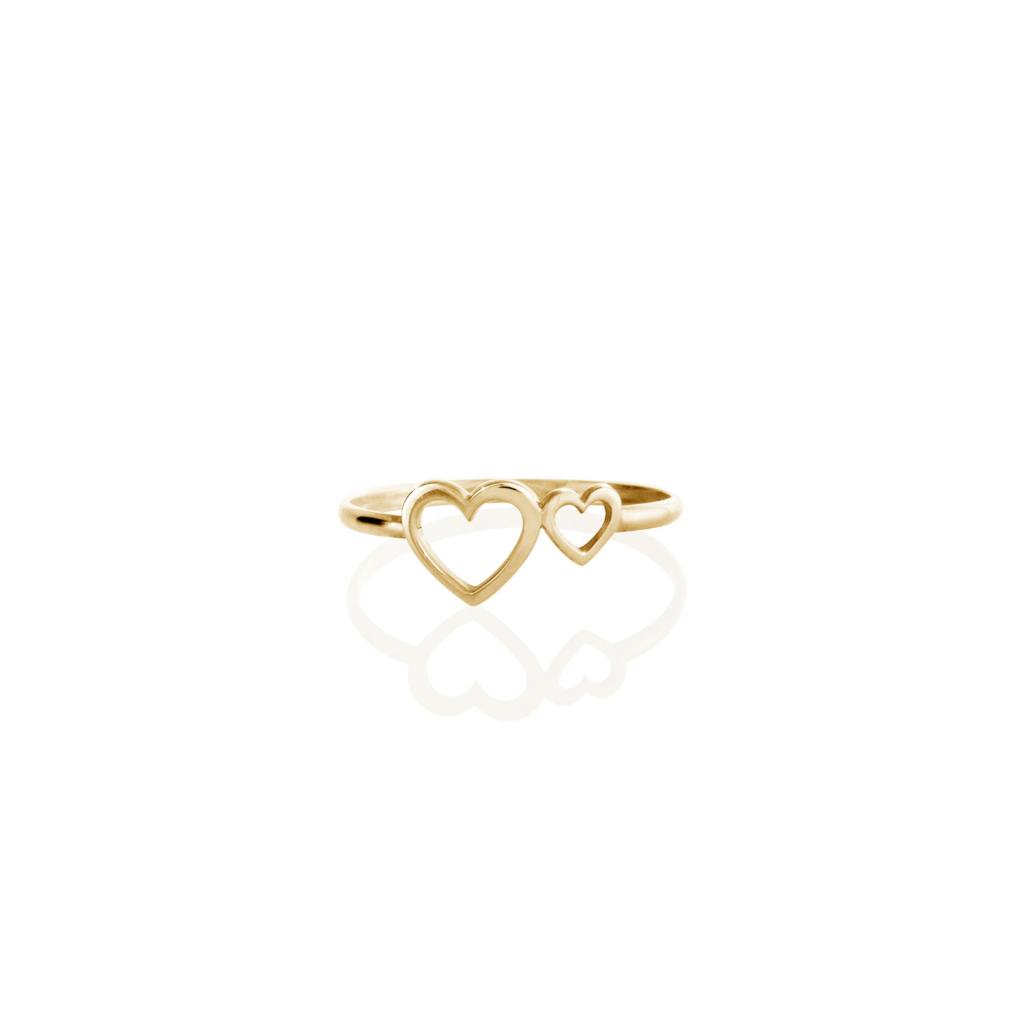 Double Heart Ring made of Solid Gold - Tales In Gold